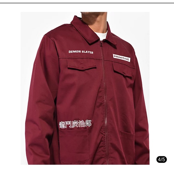 Primitive | Jackets & Coats | Primitive X Demon Slayer Tanjiro Maroon Utility Jacket Large Nwt ...